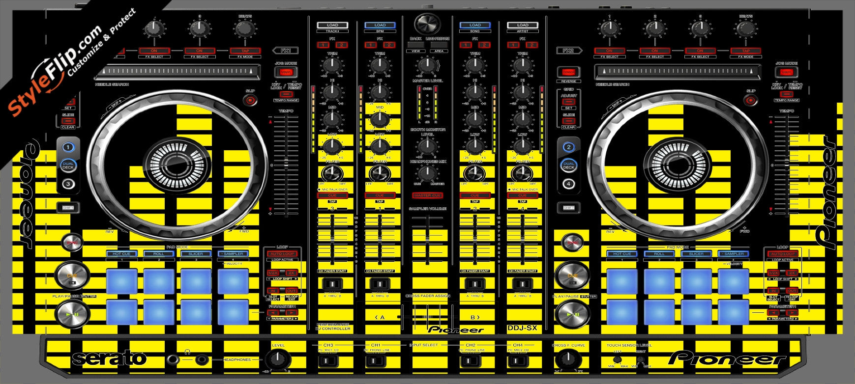 Yellow Equalizer Pioneer DDJ-SX